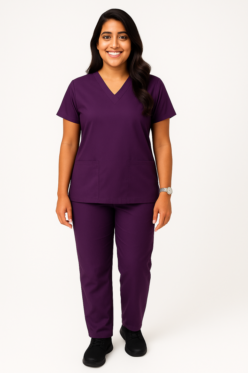 Classic Women's V-Neck Scrubs - Purple – RxFabric